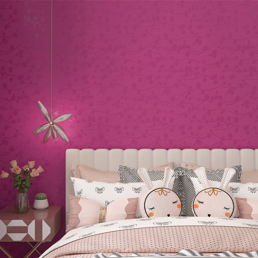 Hot Pink Silk Embossed Wallpaper – CHIHUT